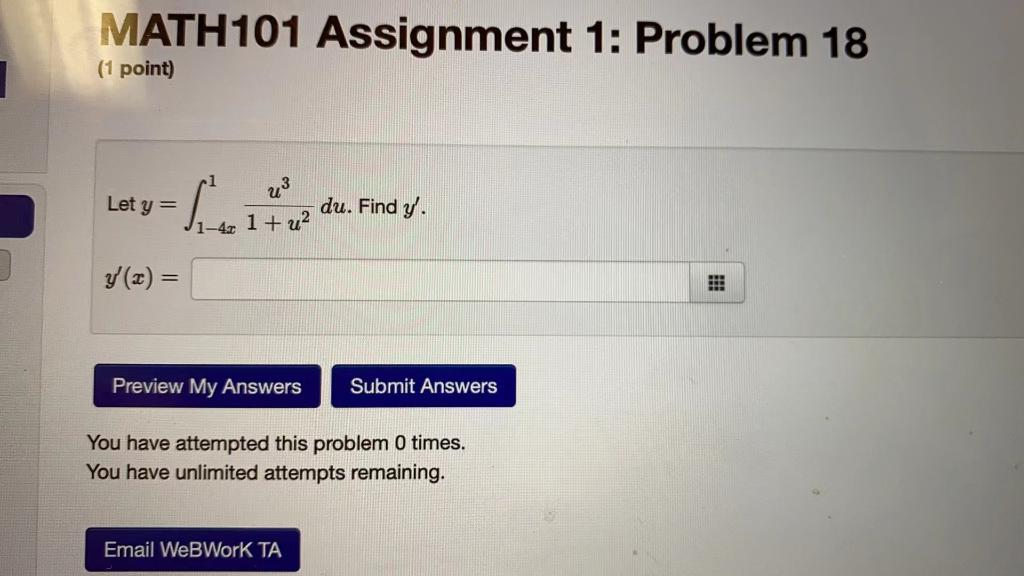 Solved MATH101 Assignment 1: Problem 18 (1 point) Let | Chegg.com