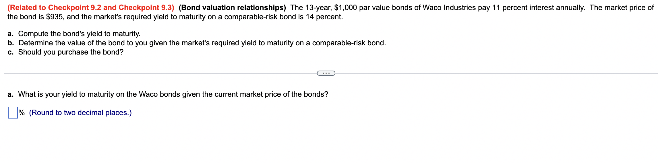 Solved (Related to Checkpoint 9.2 and Checkpoint 9.3) (Bond | Chegg.com