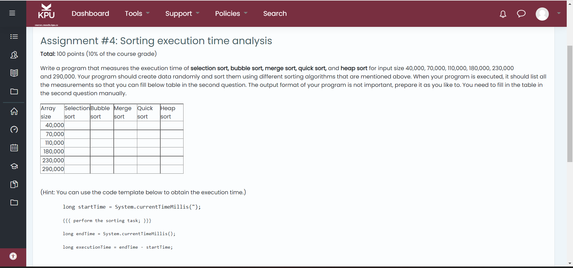 Solved Assignment 4 Sorting Execution Time Analysis 