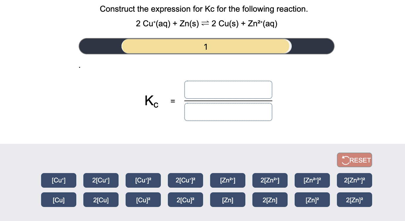 Solved Construct the expression for Kc for the following | Chegg.com