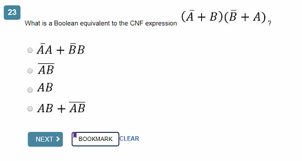 Solved 23 What is a Boolean equivalent to the CNF expression | Chegg.com