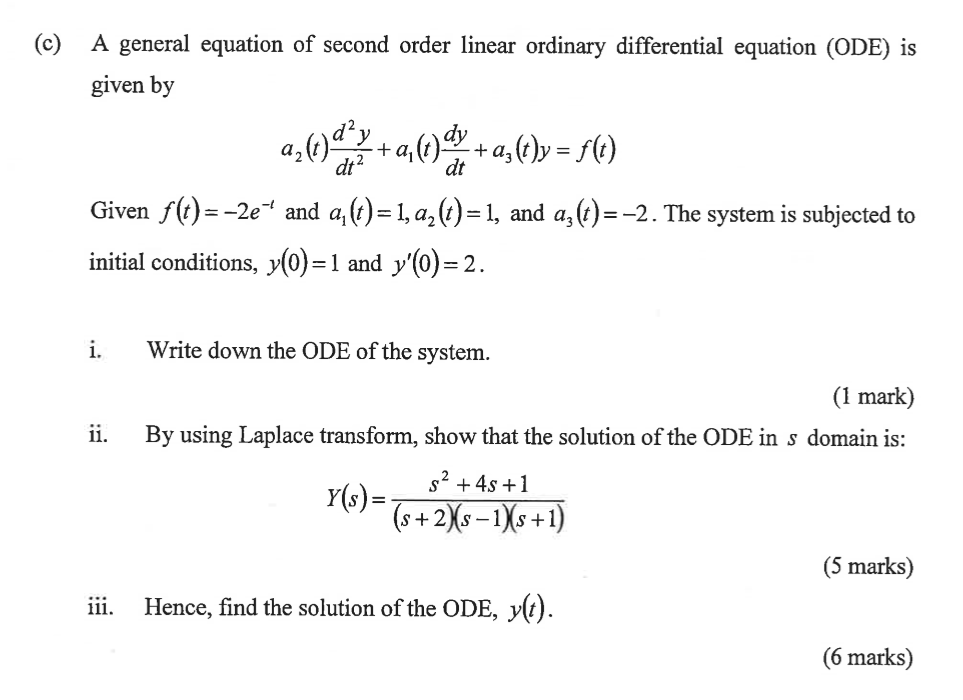 Solved C A General Equation Of Second Order Linear