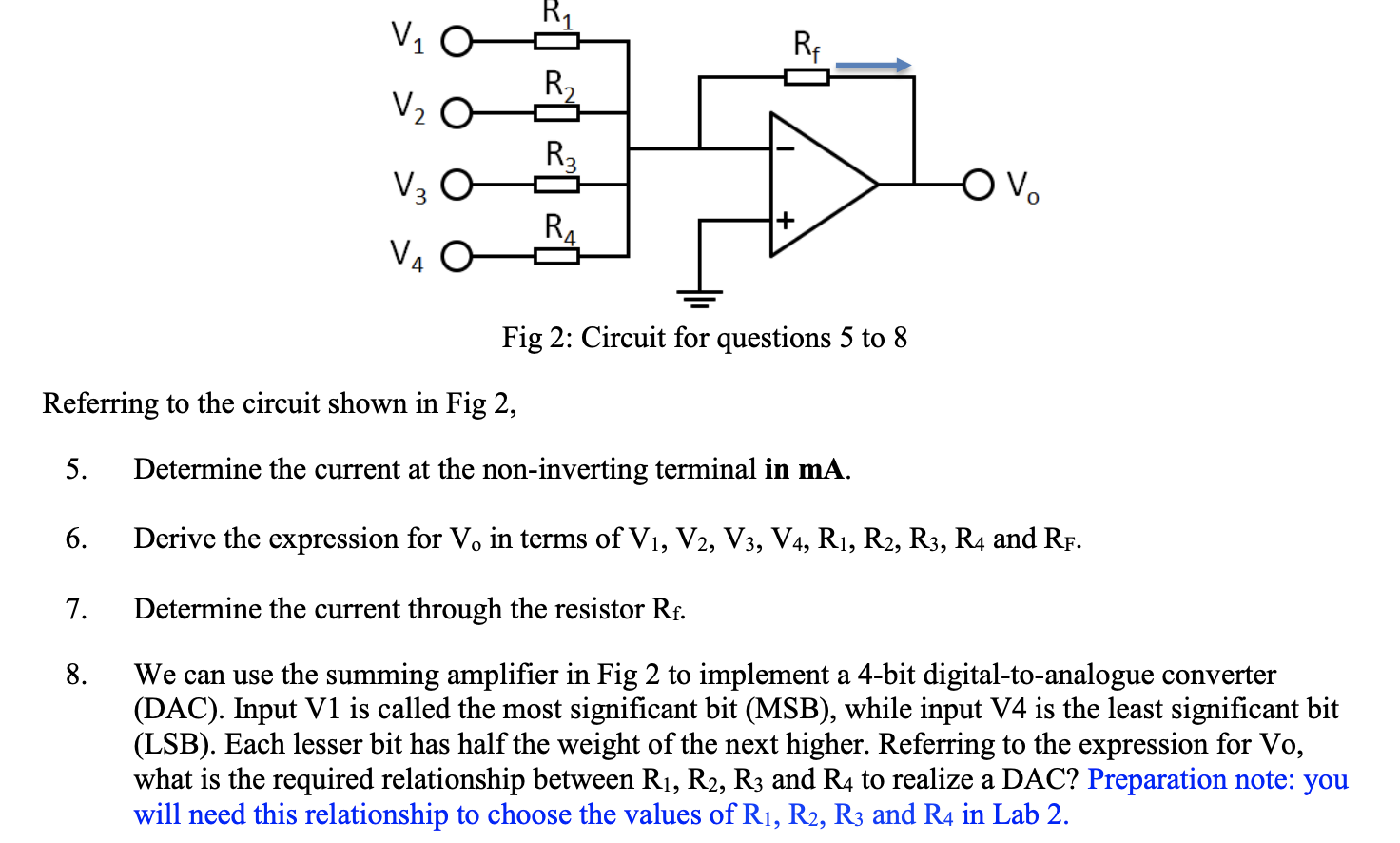 Solved R2 - R vso Vi Ow 1 Io vo + +1.0 Fig 1: Circuit for | Chegg.com