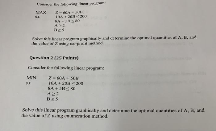 Solved Consider the following linear program: MAX S.t. Z- | Chegg.com