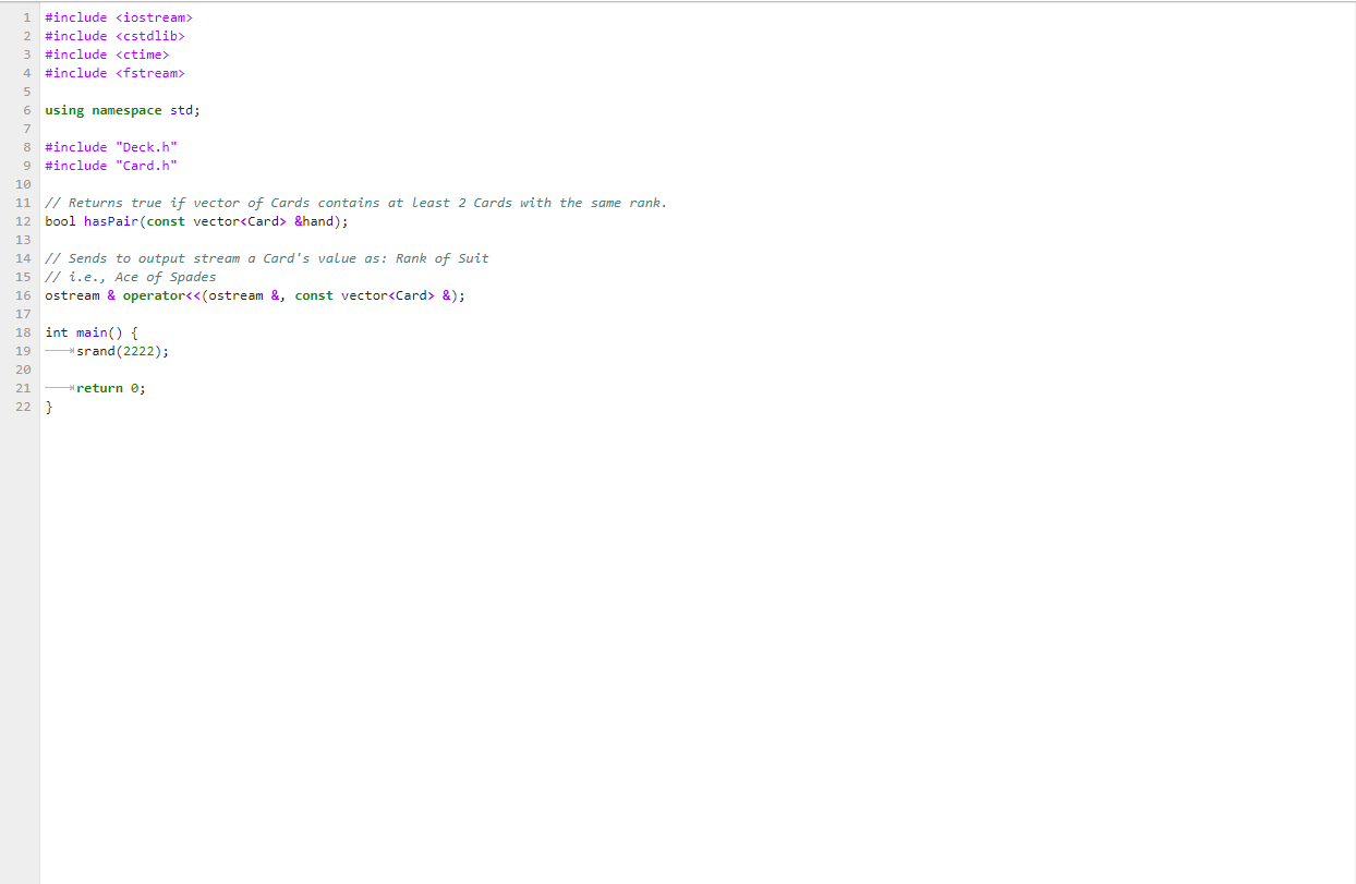 Solved Problem Definition Write a Card class and a Deck | Chegg.com