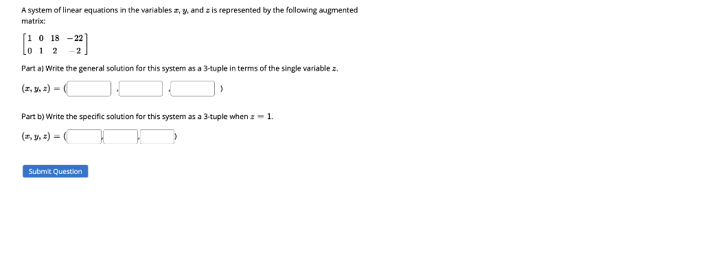 Solved A System Of Linear Equations In The Variables X Y