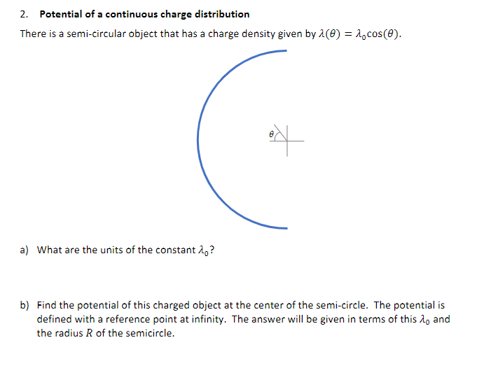 Solved 2. Potential of a continuous charge distribution | Chegg.com
