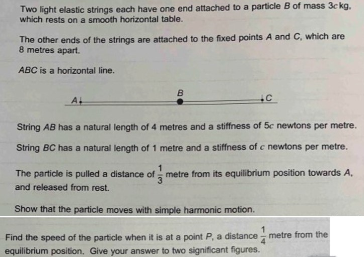 Solved Two light elastic strings each have one end attached | Chegg.com