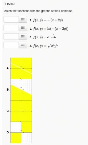 Solved (1 point) Match the functions with the graphs of | Chegg.com