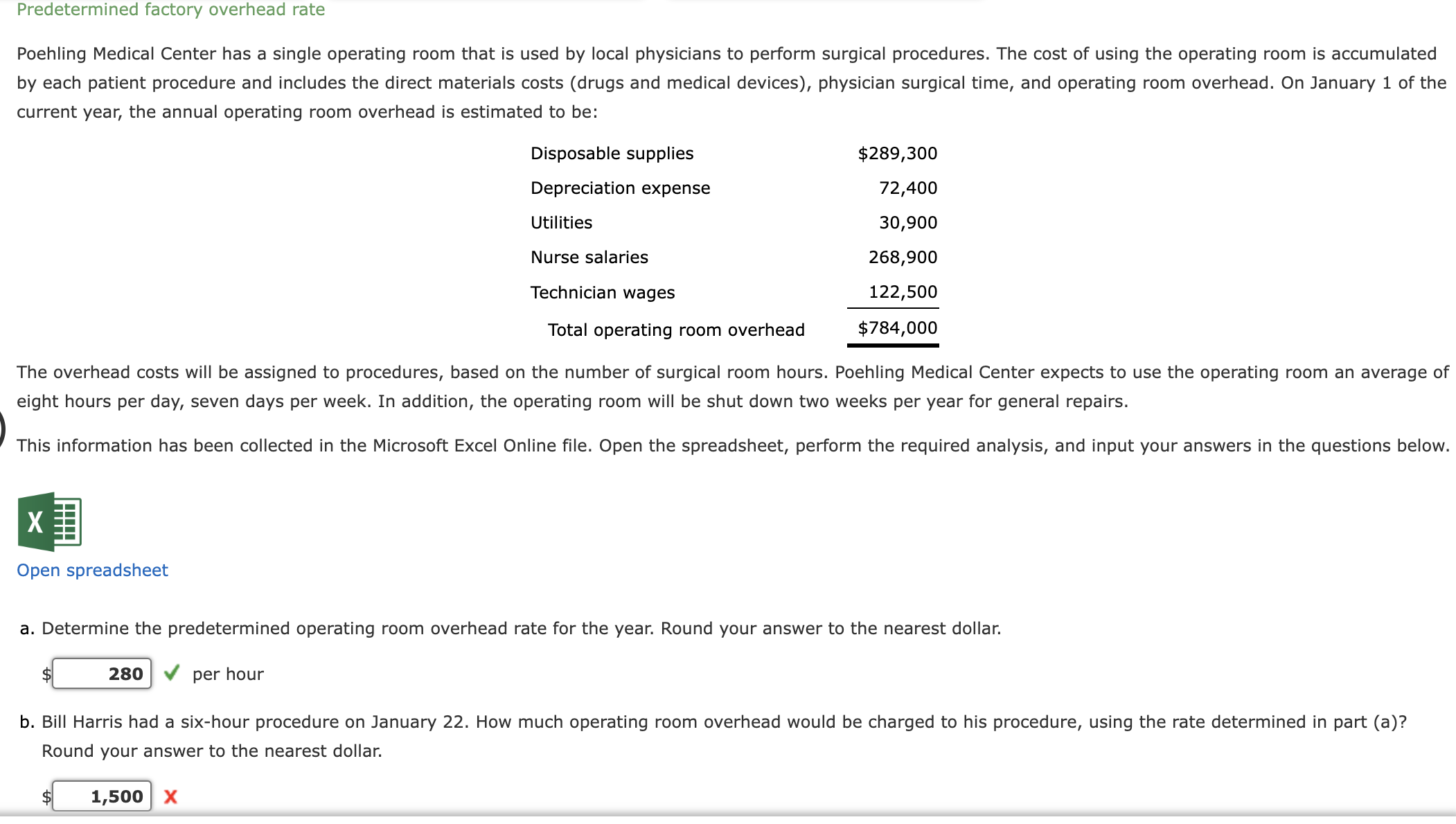Solved Poehling Medical Center has a single operating room | Chegg.com
