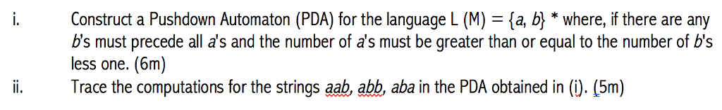 Solved Construct A Pushdown Automaton Pda For The Language 