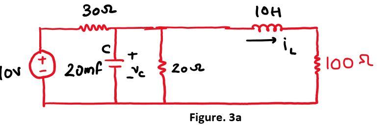 Solved Q3a. Find vC, iL, and the energy stored in the | Chegg.com