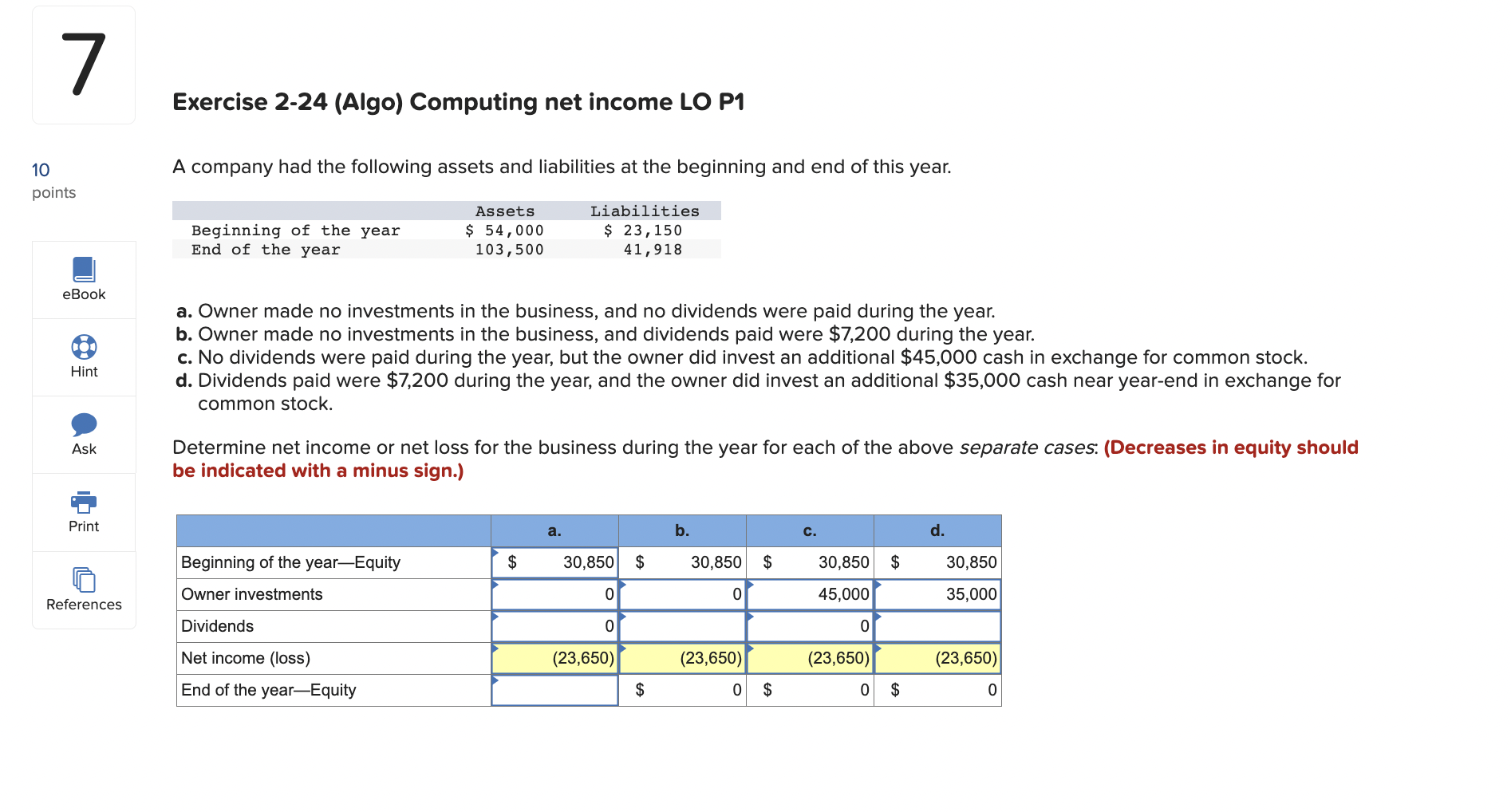 Solved Exercise 2-24 (Algo) Computing net income LO P1 A | Chegg.com
