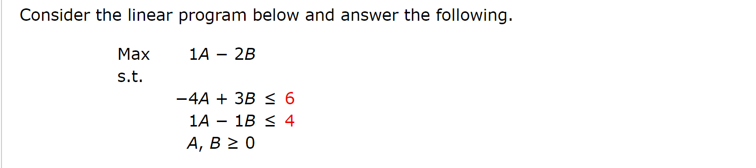 Solved Consider the linear program below and answer the | Chegg.com