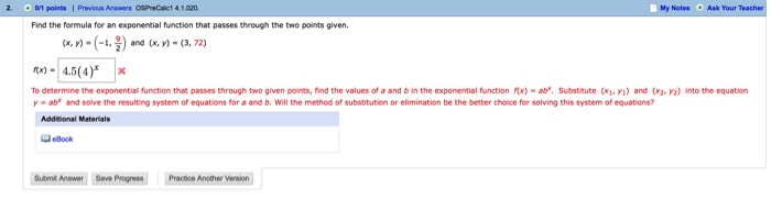 How Do You Find The Equation Of An Exponential Function Given Two ...