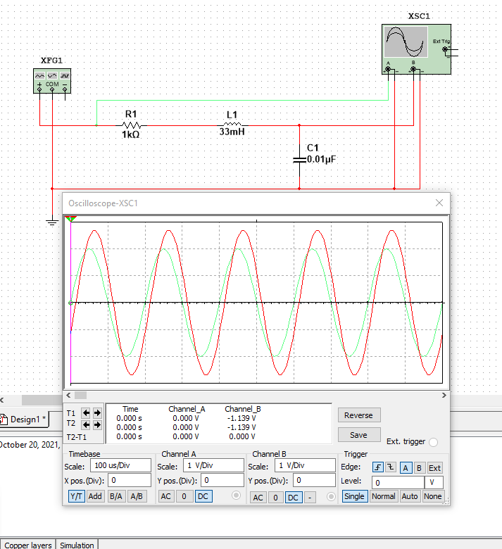 Solved xsci Oscilloscope-XSC1 Ext The XFG1 MUA + COM | Chegg.com