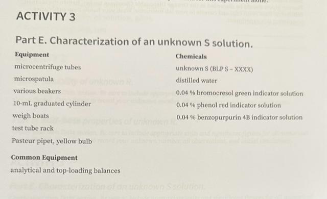 Solved Part E. Characterization of an unknown S | Chegg.com