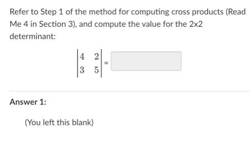 Solved Refer to Step 1 of the method for computing cross | Chegg.com