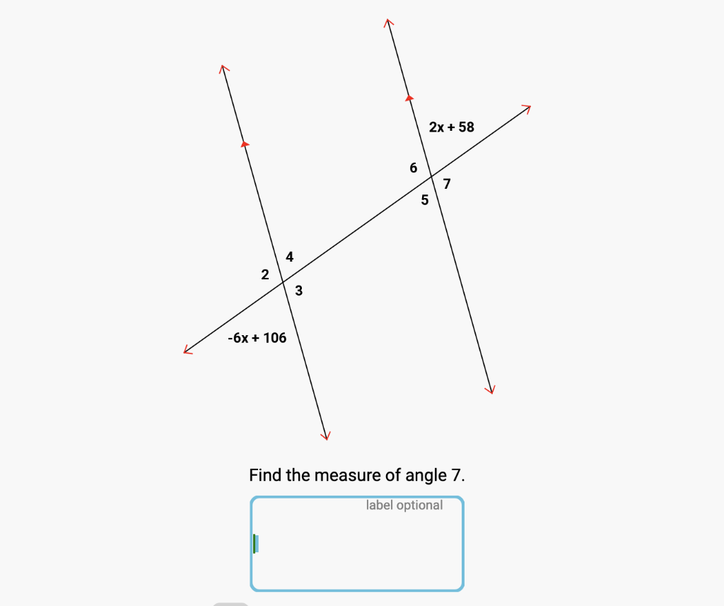 Solved Find the measure of angle 7. | Chegg.com