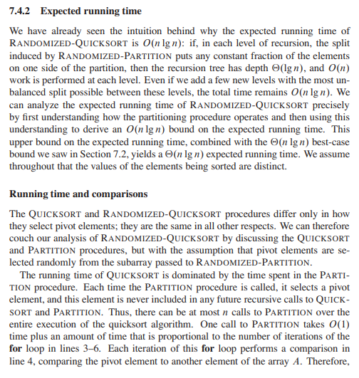 Solved The analysis of the expected running time of | Chegg.com