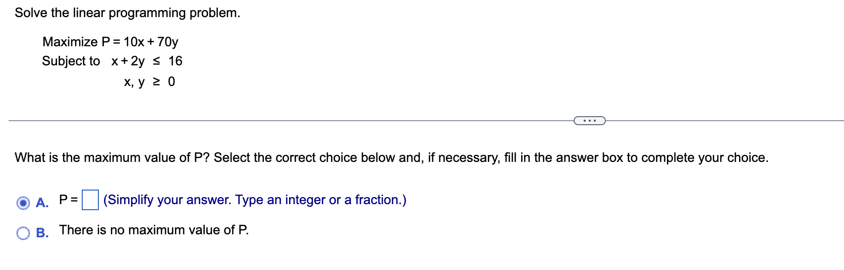 Solved Solve the linear programming problem. Maximize | Chegg.com