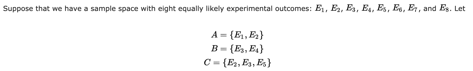 Solved Suppose that we have a sample space with eight | Chegg.com