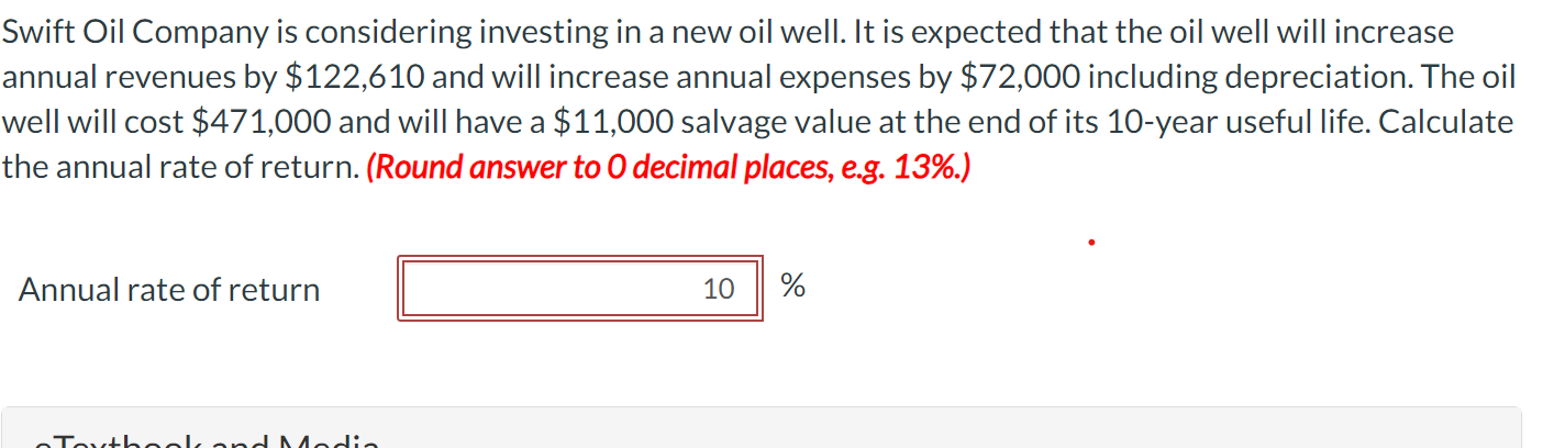 Solved Swift Oil Company is considering investing in a new | Chegg.com