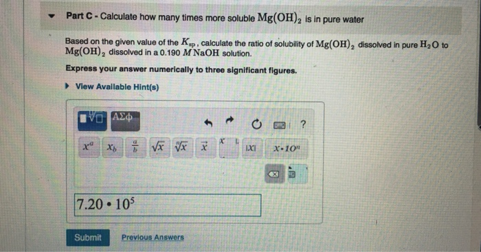 Solved please solve! Mg(OH)2 is a sparingly soluble | Chegg.com