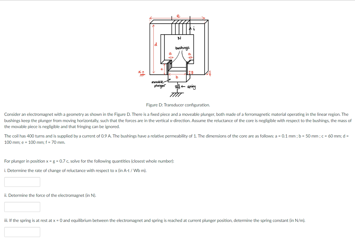 Figure D: Transducer configuration. Consider an | Chegg.com