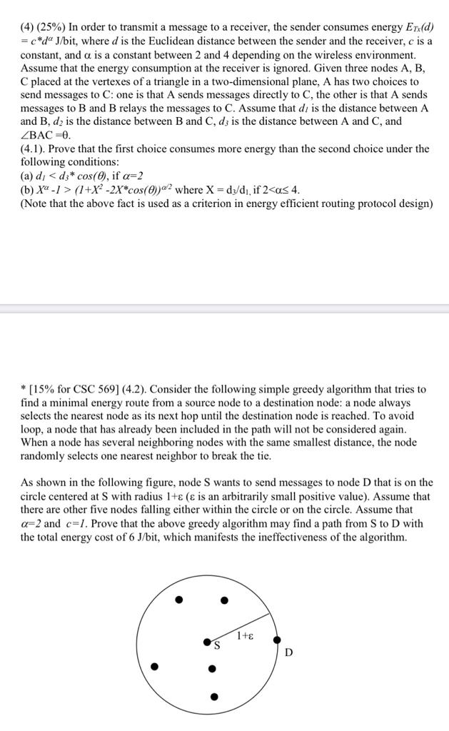 (4) (25%) In order to transmit a message to a | Chegg.com