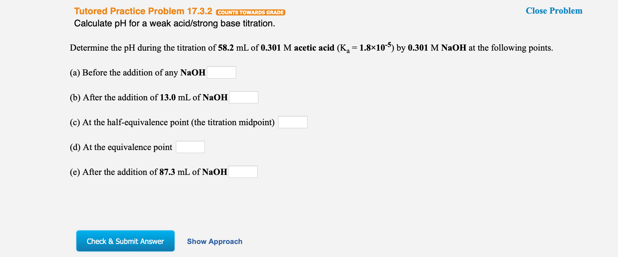 Solved Close Problem Tutored Practice Problem 17.3.2 COUNTS | Chegg.com