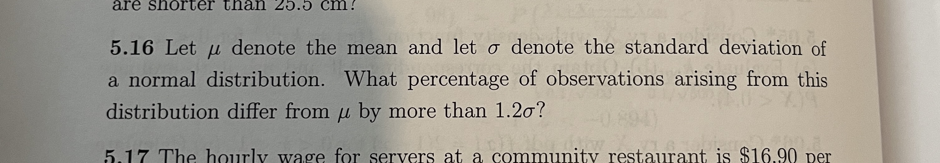 Solved 5.16 Let μ denote the mean and let σ denote the | Chegg.com Solved 5.16 Let μ denote the mean and let σ denote the | Chegg.com