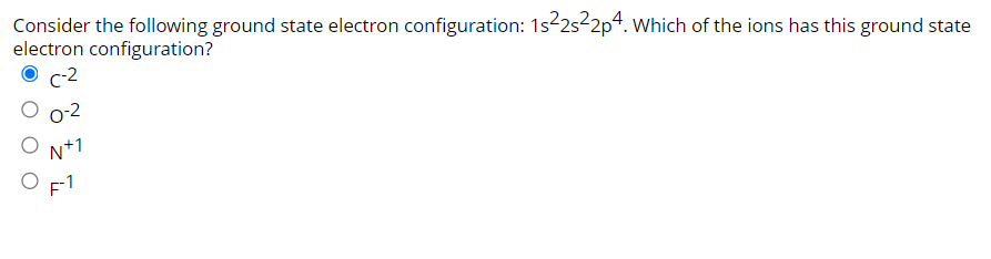 Solved Consider the following ground state electron | Chegg.com
