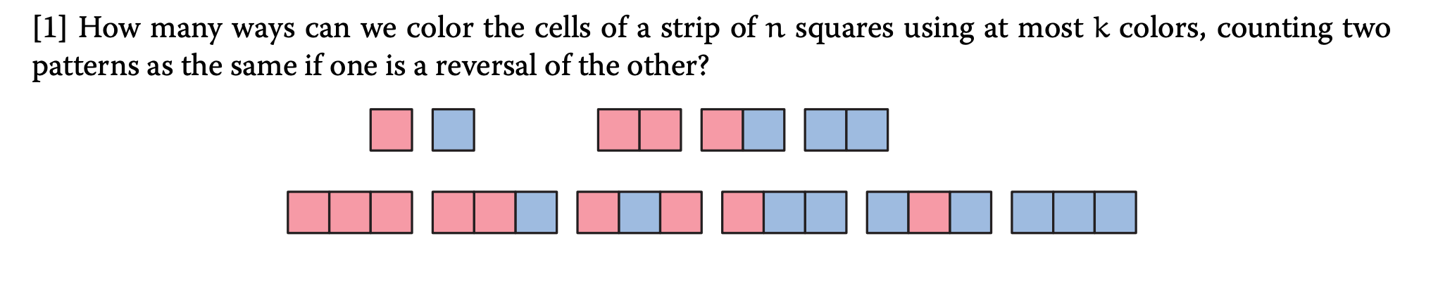 Solved [1] How many ways can we color the cells of a strip | Chegg.com