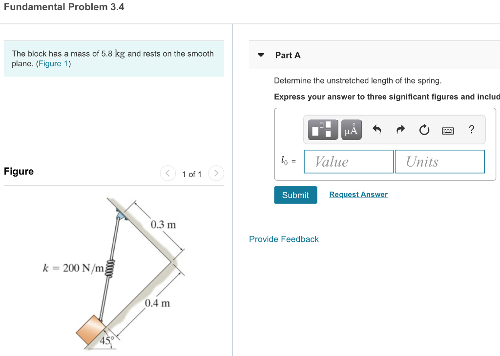 Solved Fundamental Problem 3.4 The block has a mass of 5.8 | Chegg.com
