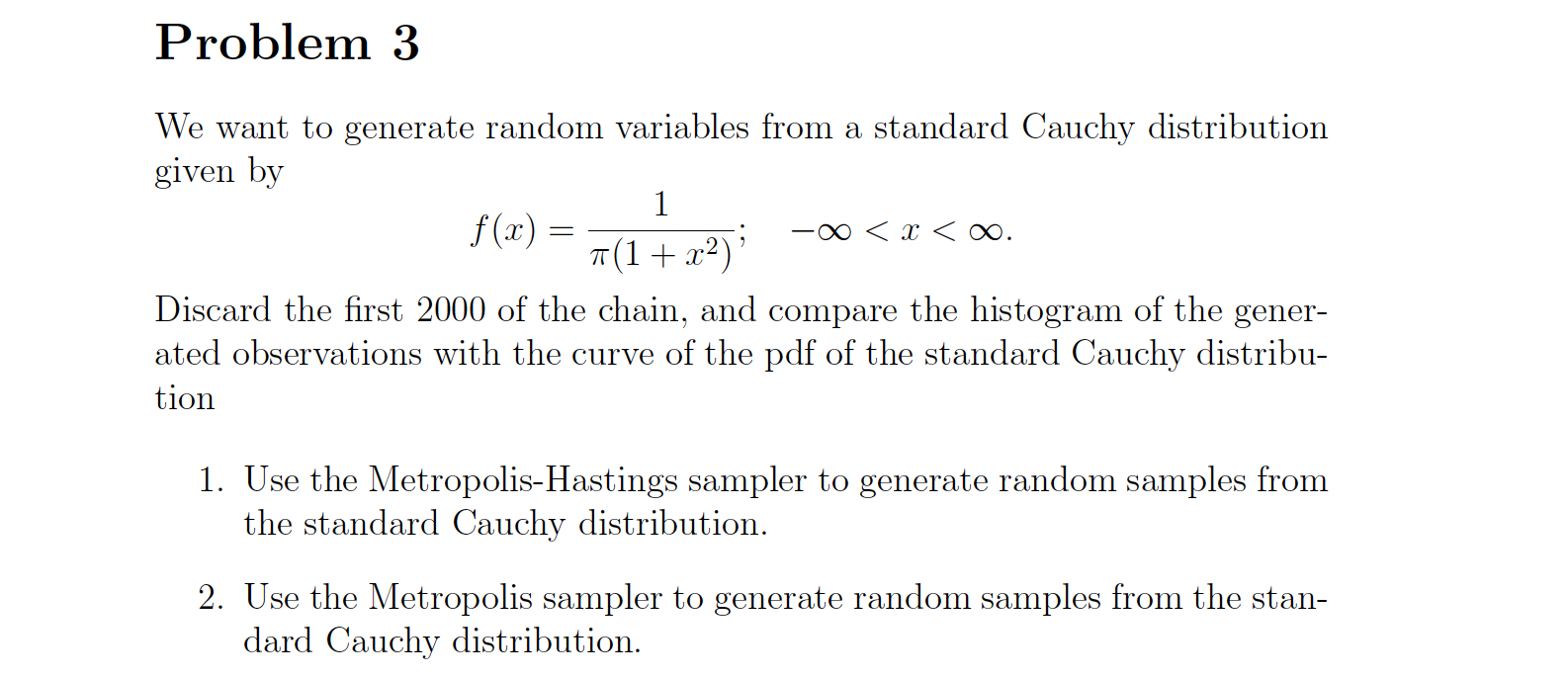 Use python to solve Problem 3We want to generate | Chegg.com