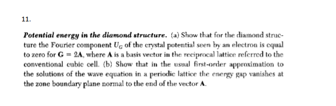 Potential energy in the diamond structure. (a) Show | Chegg.com