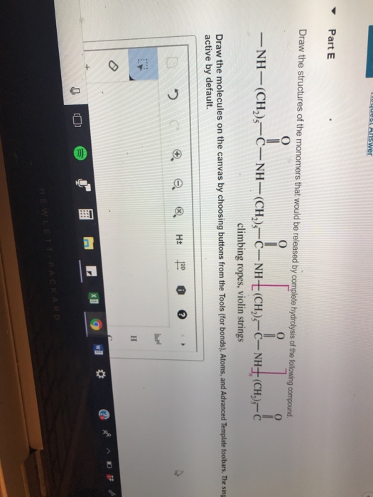 Solved te Submit Part B Draw the structures of the monomers | Chegg.com