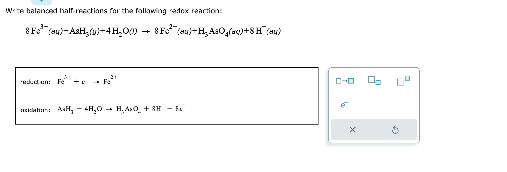 Solved Write balanced half-reactions for the following redox | Chegg.com