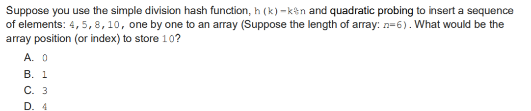 Solved Suppose you use the simple division hash function, h | Chegg.com