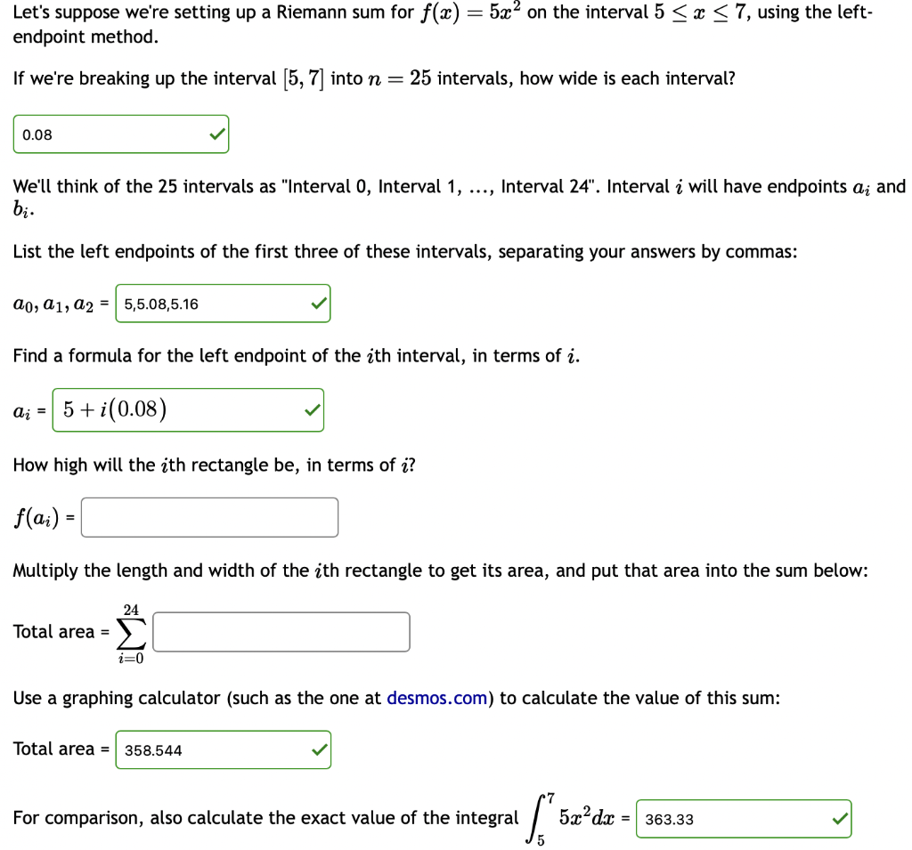 Solved Let's suppose we're setting up a Riemann sum for | Chegg.com
