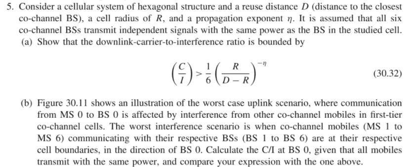 5. Consider a cellular system of hexagonal structure | Chegg.com