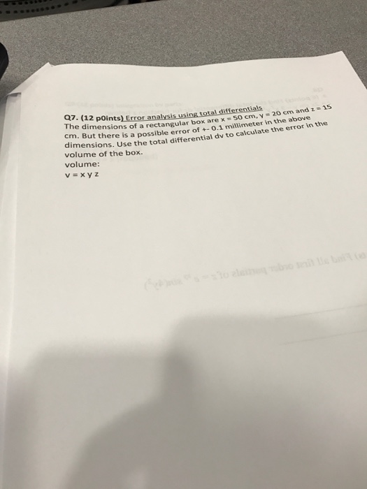 Solved Error analysis using total differentials The | Chegg.com