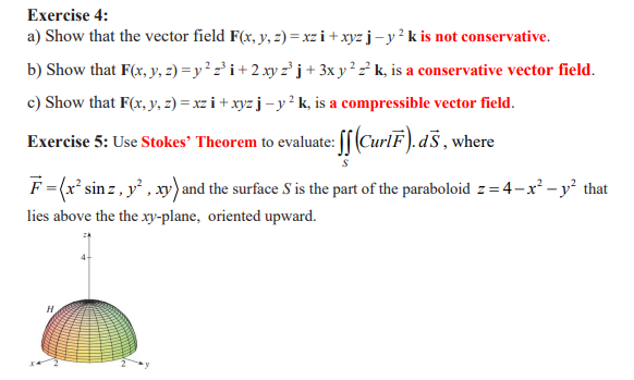 Solved Exercise 4: a) Show that the vector field F(x, y, z) | Chegg.com