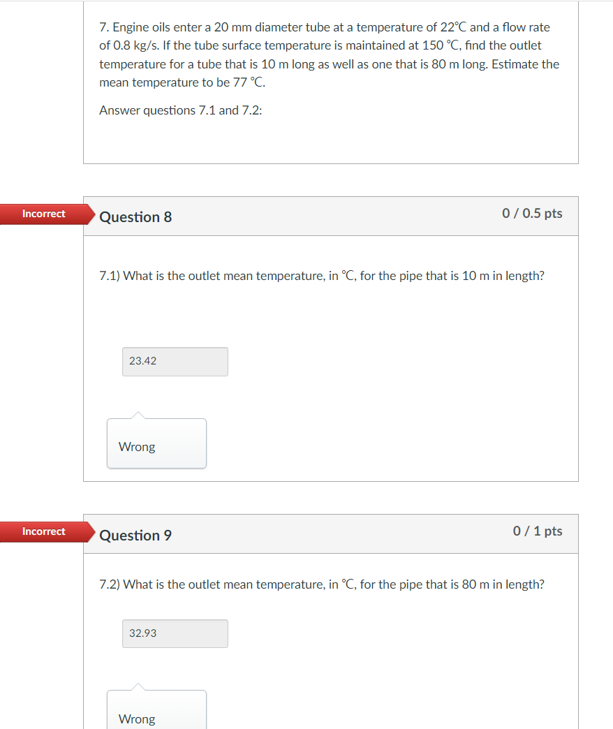 Solved 7. Engine oils enter a 20 mm diameter tube at a | Chegg.com