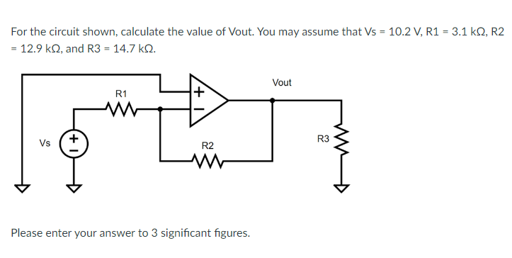 Solved For the circuit shown, calculate the value of Vout. | Chegg.com