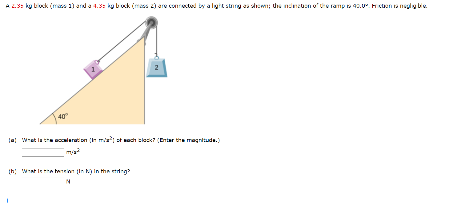 Solved A 2.35kg ﻿block (mass 1 ) ﻿and a 4.35kg ﻿block (mass | Chegg.com