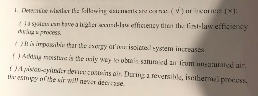 Solved 1. Determine whether the following statements are | Chegg.com