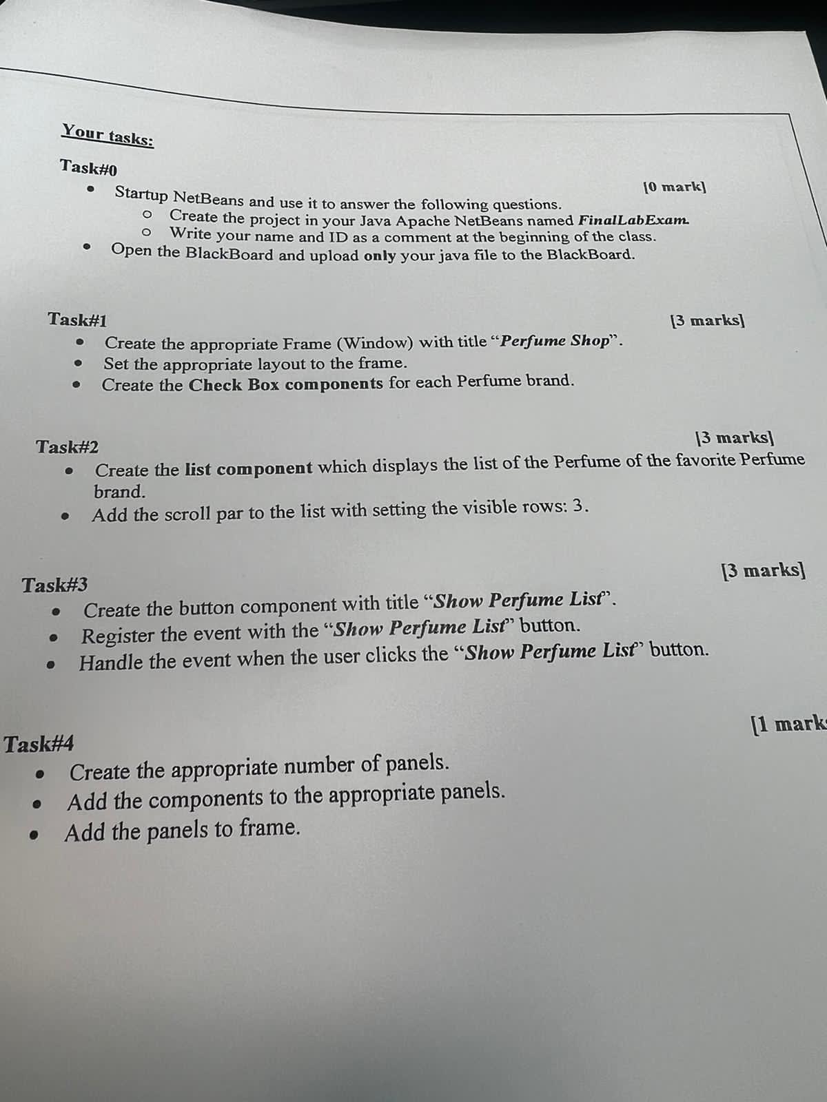 Solved Your tasks:Task #0Startup NetBeans and use it to | Chegg.com