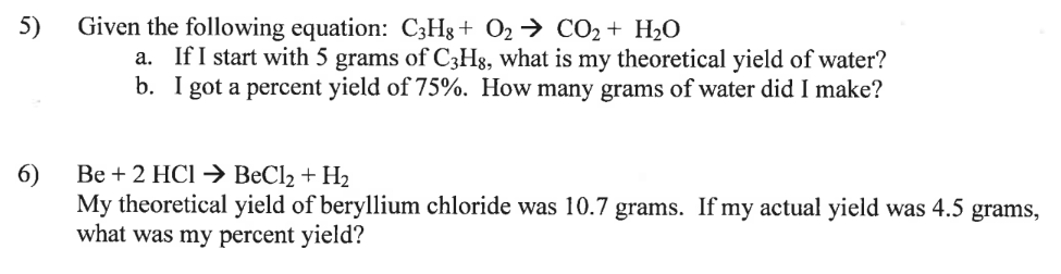 Solved Given the following equation: C3H8 + O2-) CO2 + H2O | Chegg.com